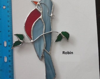Stained Glass Robin Suncatcher - Etsy