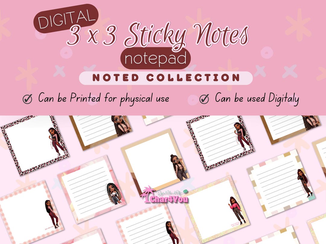 Sticky Notes - Noted Collection - Stationary - Digital Download ...