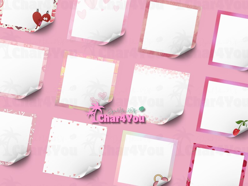 3x3 Sticky Notes - Valentine's Day Collection - Stationary - Digital ...