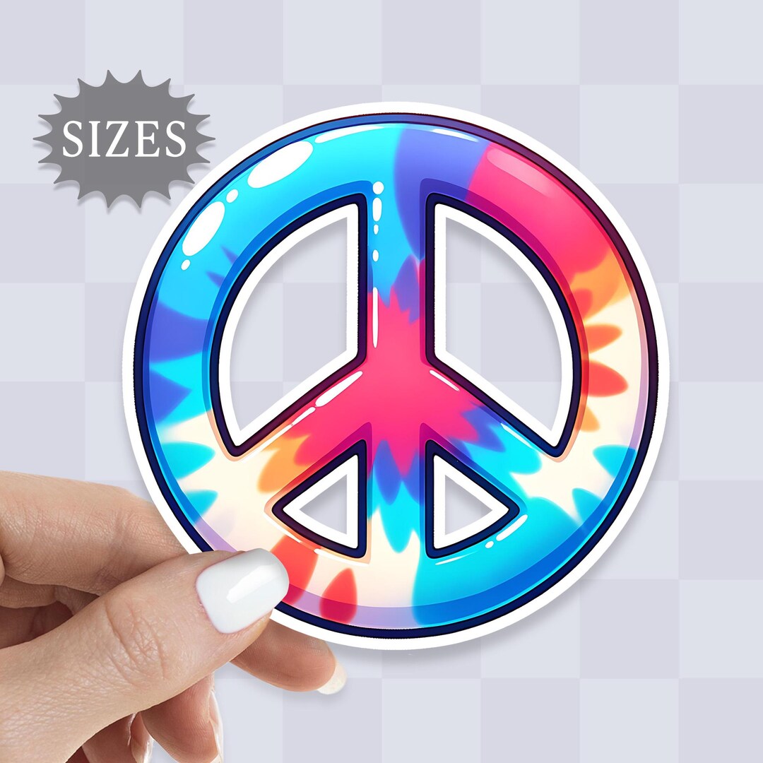 Tie Dye Peace Sign Sticker. A Retro Peace Sign With Tiedye Pattern. A ...