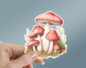 Red Mushroom Sticker | Mushroom Sticker | Waterproof Stickers | Vinyl ...