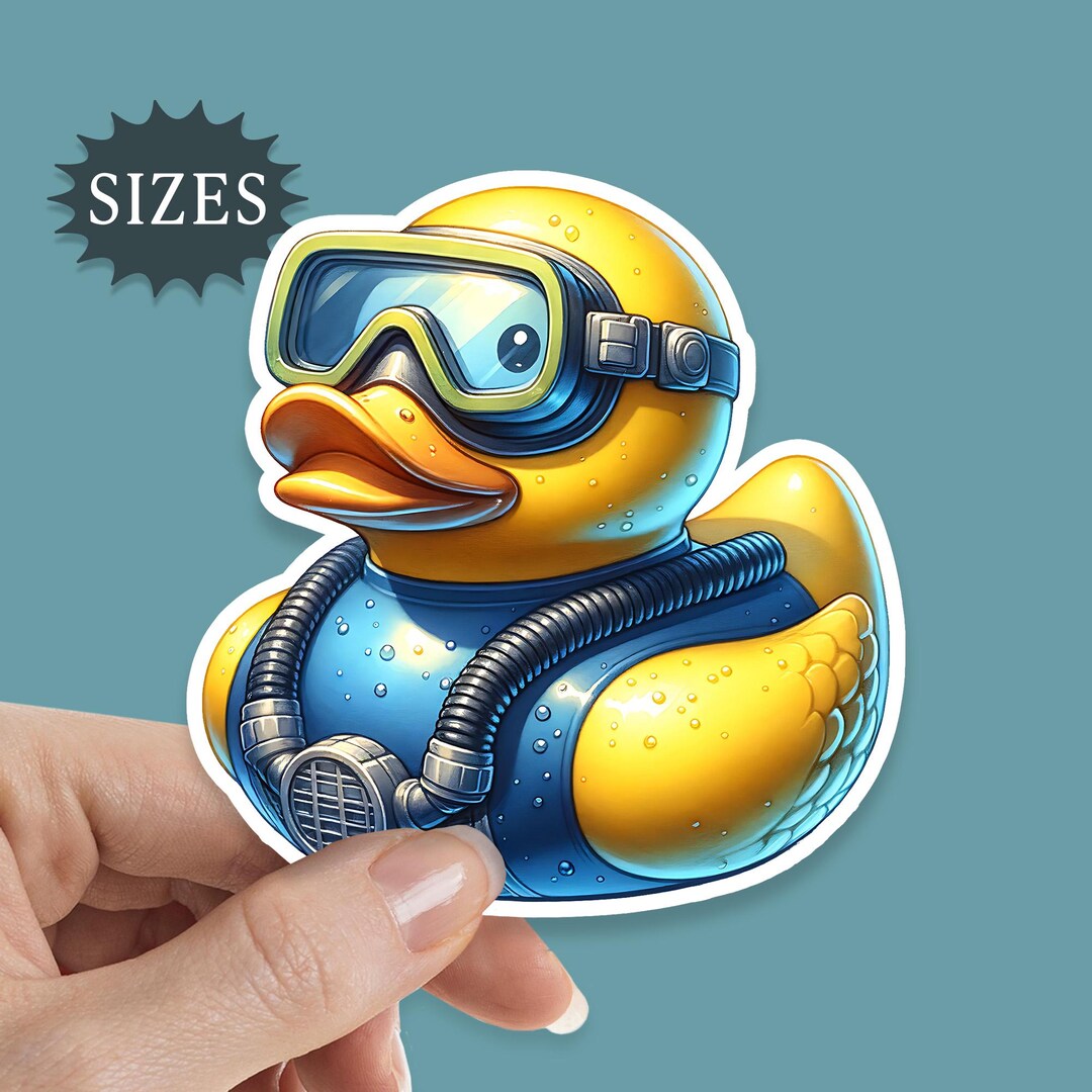 Scuba Diver Rubber Duck Sticker: Waterproof Vinyl Decal - Etsy