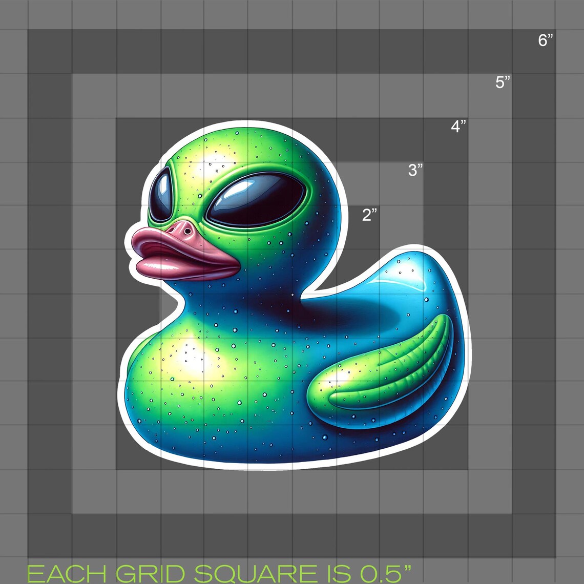 Alien Rubber Duck Sticker: Waterproof Vinyl - Etsy