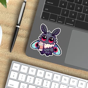 Cute Mothman Coffee Sticker, Classic, Spooky Season Sticker, Halloween ...