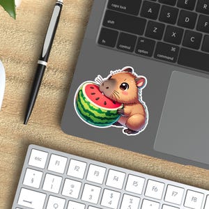 Cute Capybara Sticker. A Cute Baby Capybara Hungry for a Huge ...