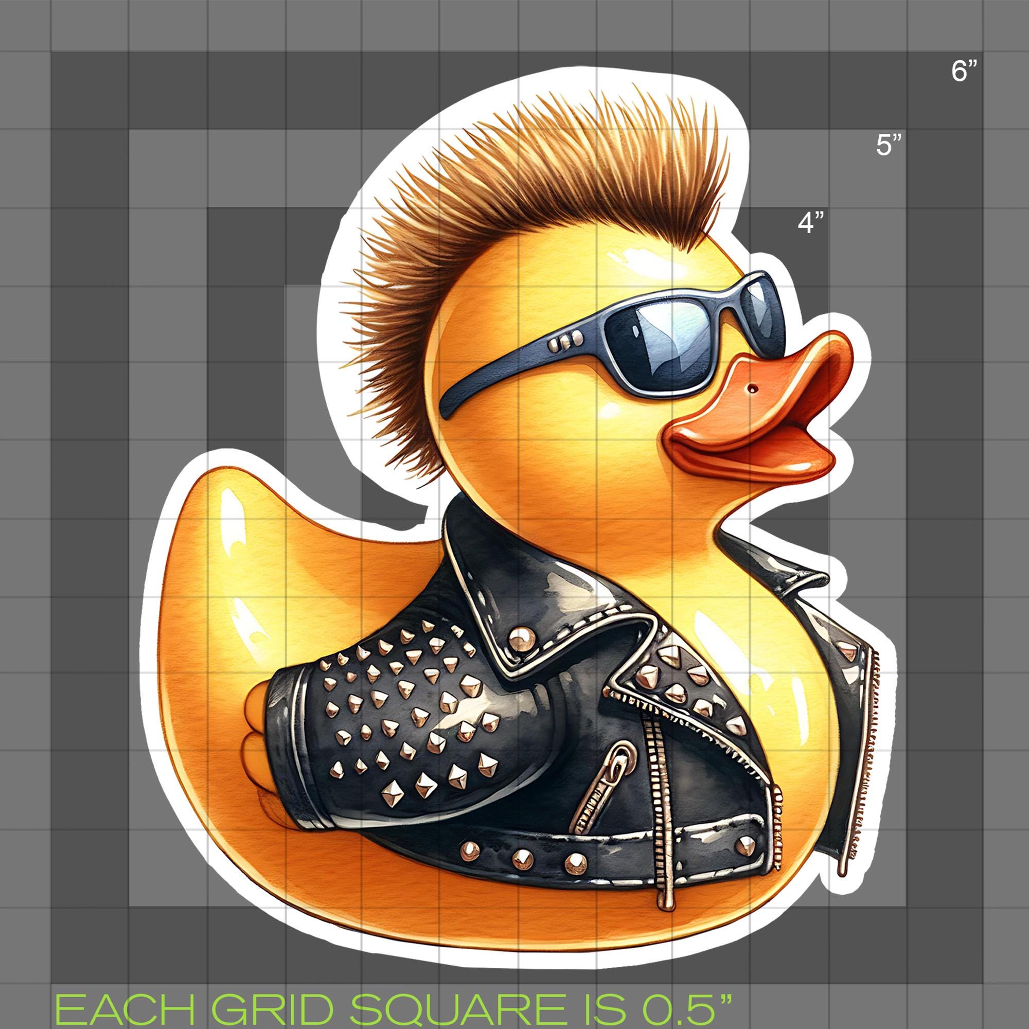 Punk Rocker Rubber Duck Sticker - Waterproof Vinyl Decal - Etsy