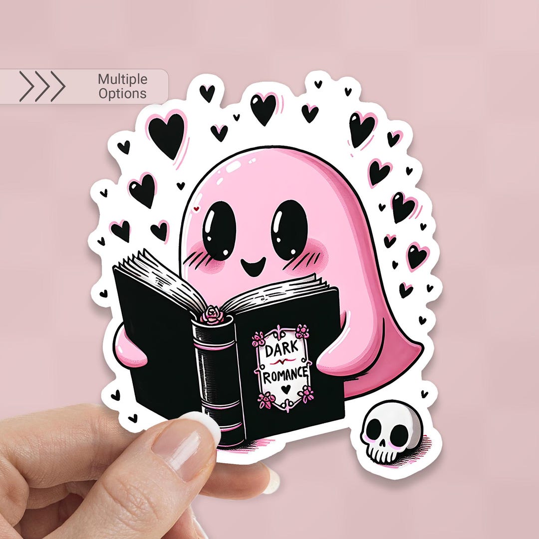 Ghost Reading Dark Romance Book Sticker - Waterproof Vinyl Decal - Etsy