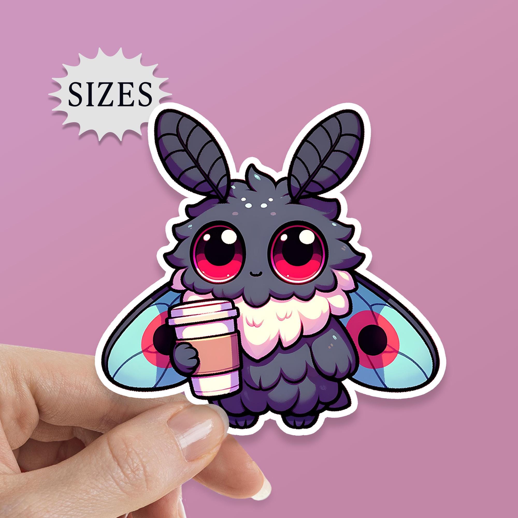 Cute Mothman Coffee Sticker, Classic, Spooky Season Sticker, Halloween ...