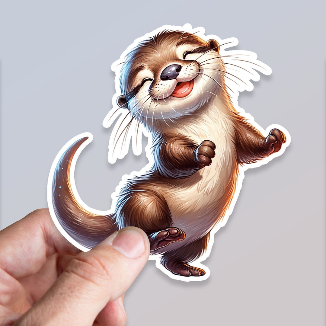 Happy Otter Sticker: Laptop, Water Bottle Waterproof Vinyl Decal - Etsy