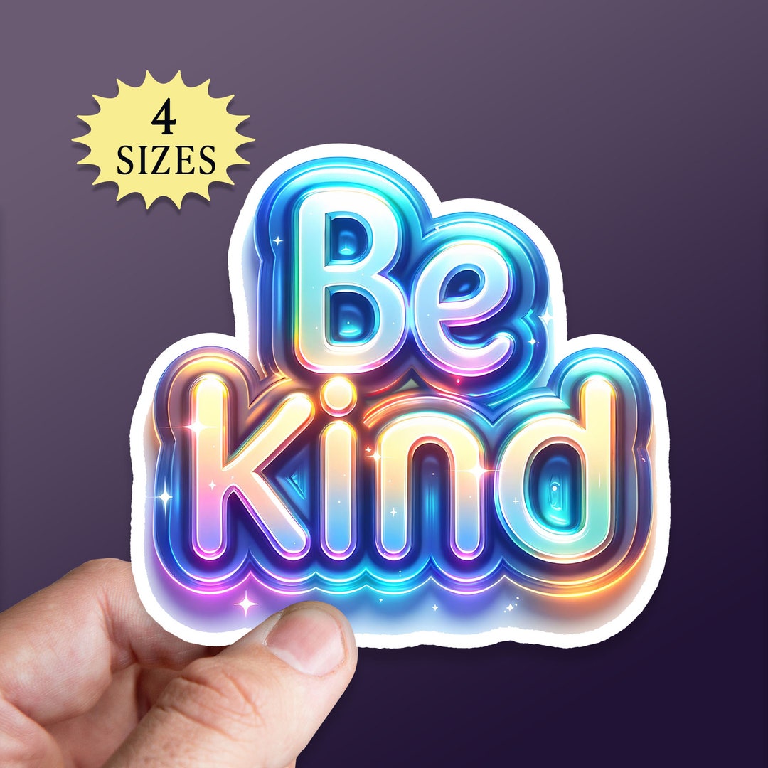 Be Kind Sticker, Colorful Print Sticker, Y2k Decal, Journal Sticker ...