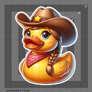 Cowgirl Rubber Duck Sticker: Waterproof Vinyl Decal - Etsy