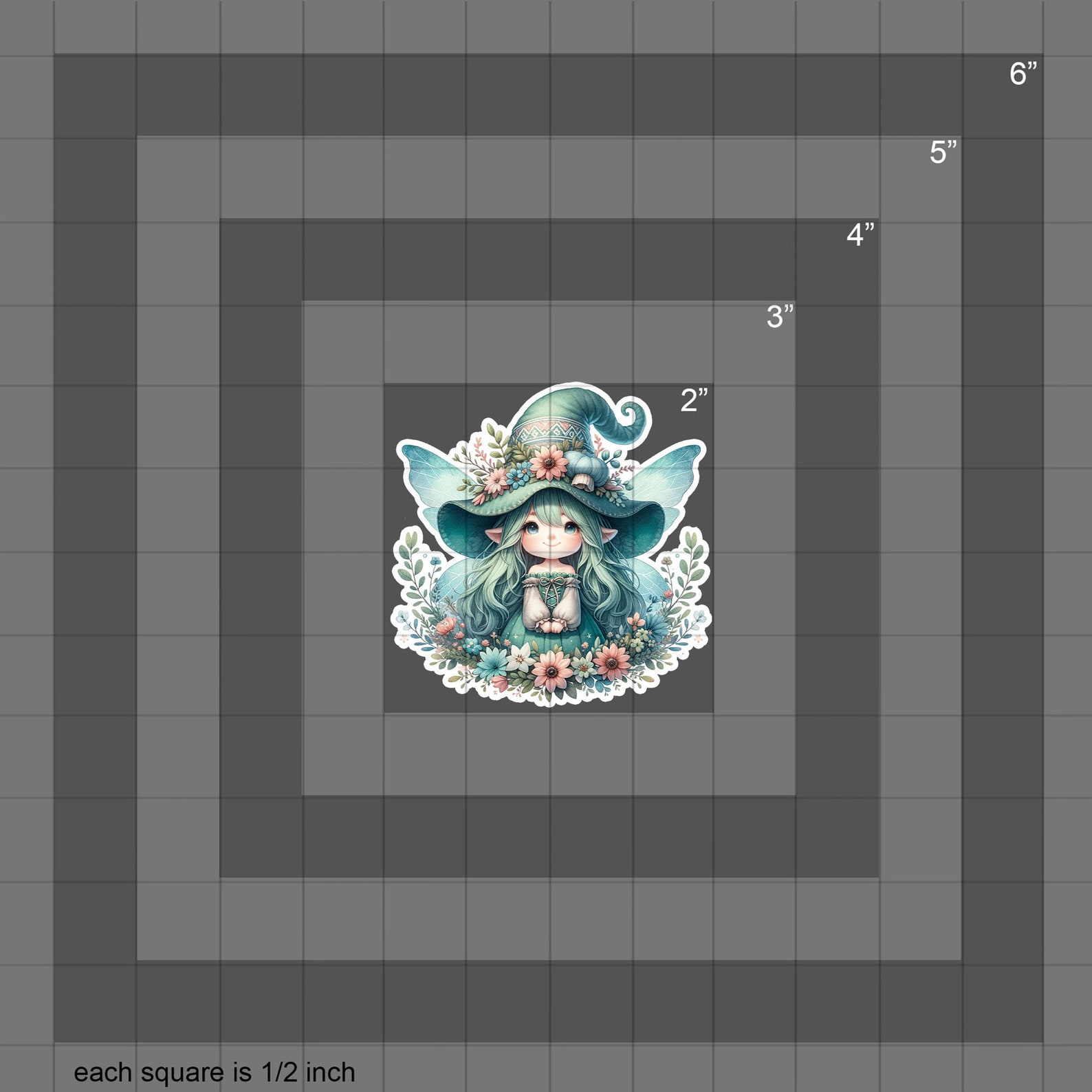 Teal Fairy Gnome Sticker, Garden Fae Sticker, Tumbler Sticker, Kindle ...