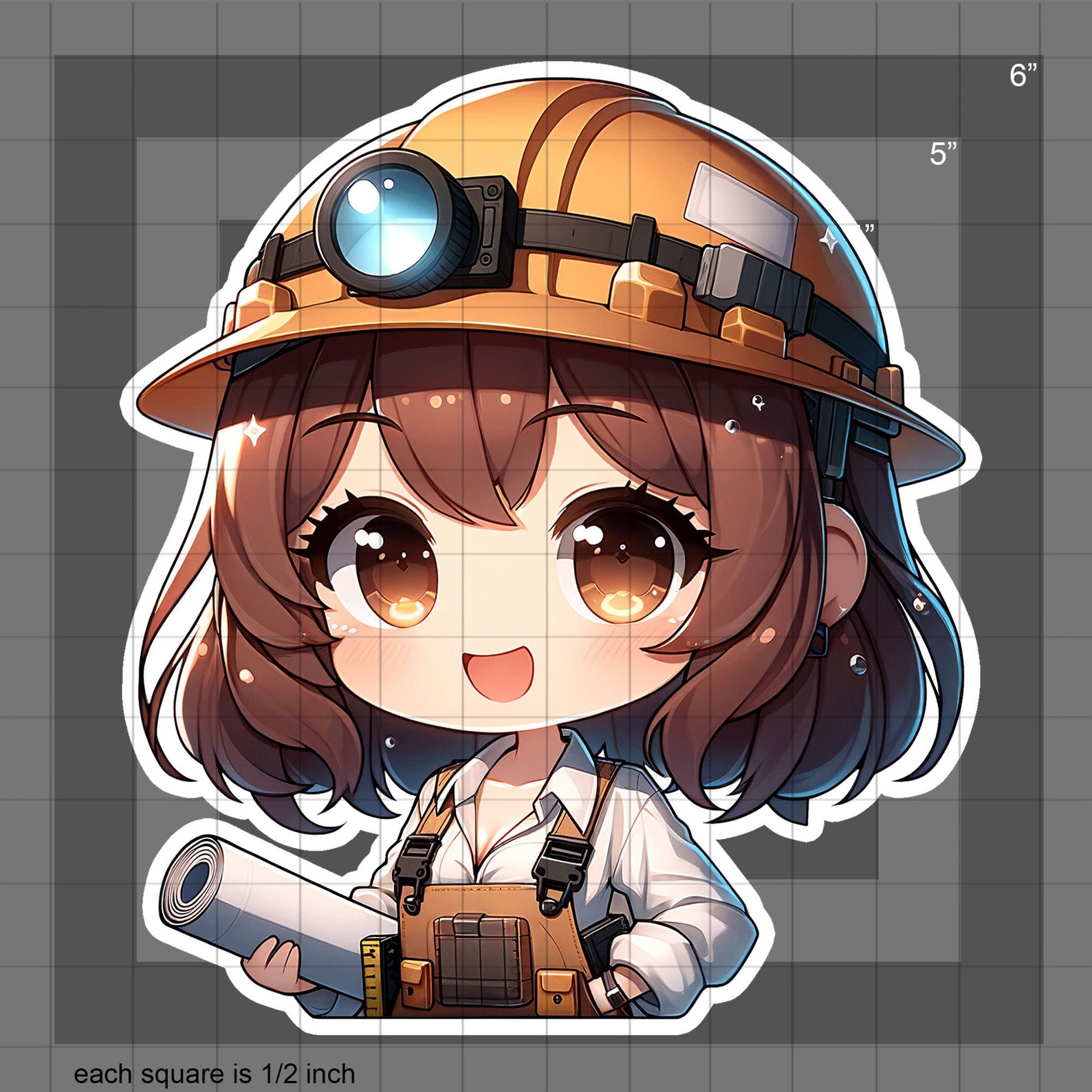 Engineer Girl Sticker: Waterproof Vinyl Decal - Etsy