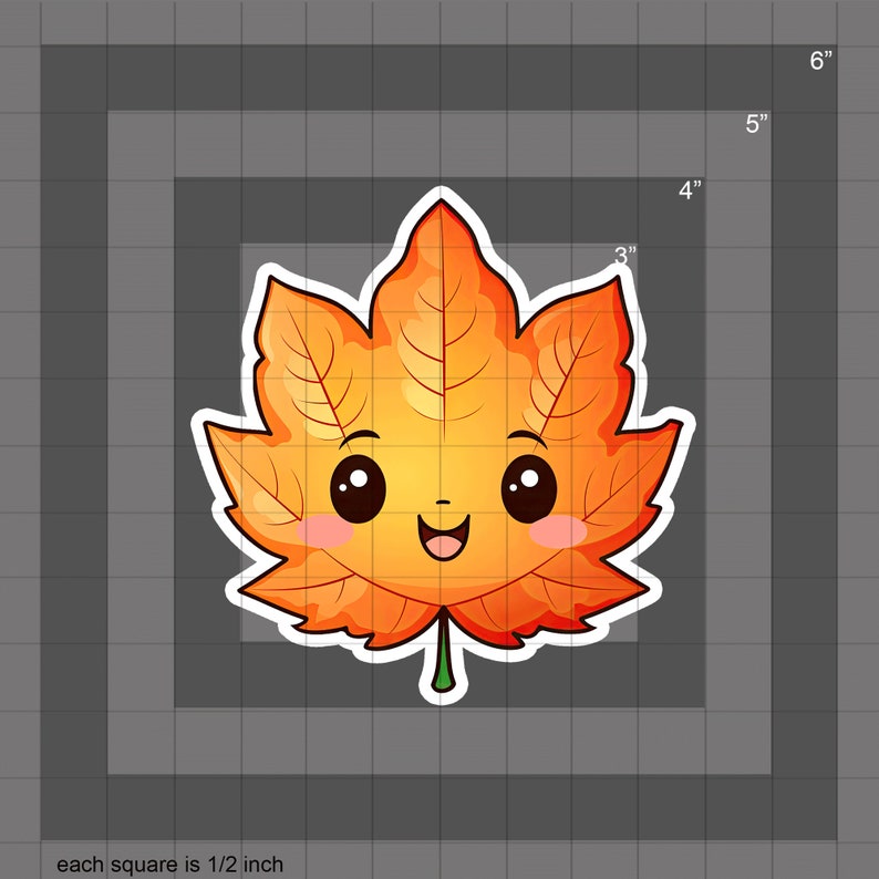Kawaii Cute Maple Fall Leaf Sticker Autumn Sticker Fall - Etsy
