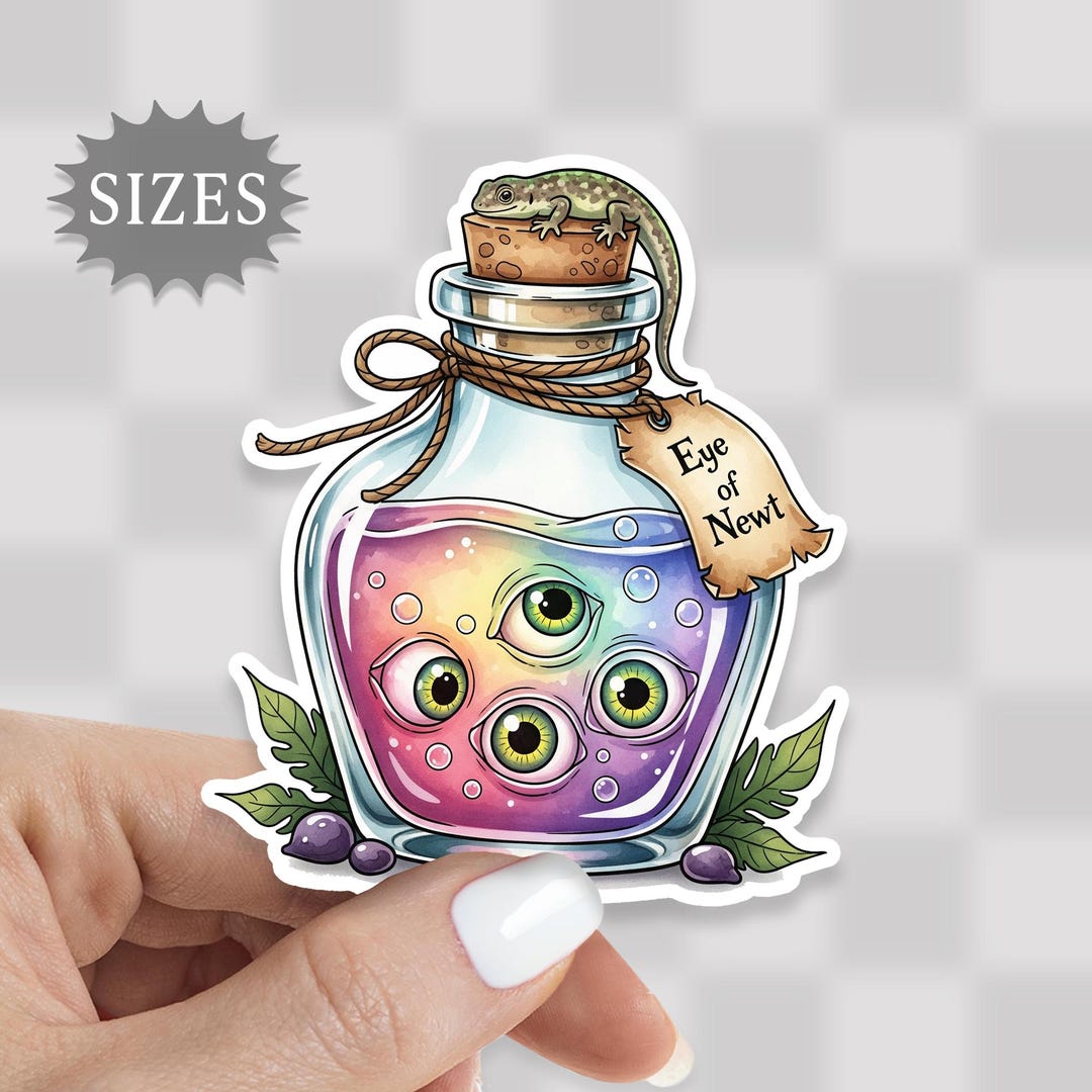 Eye of Newt Potion Bottle Sticker: Waterproof Vinyl Decal - Etsy