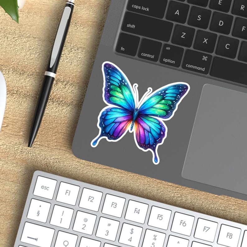 Rainbow Butterfly Sticker: Waterproof Vinyl Decal - Etsy