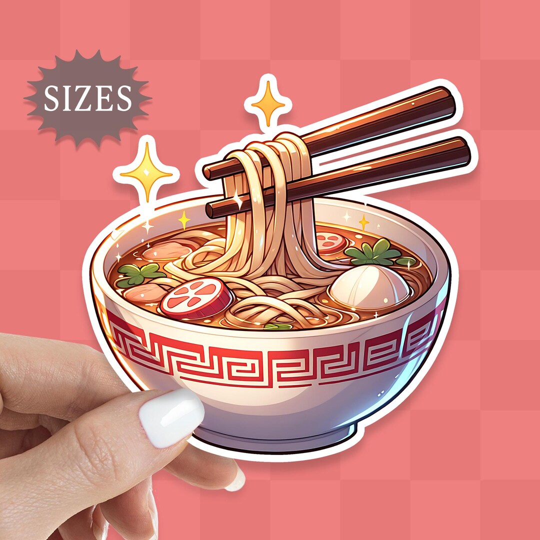 Bowl of Ramen Sticker. A Bowl of Japanese Ramen With Toppings. A ...