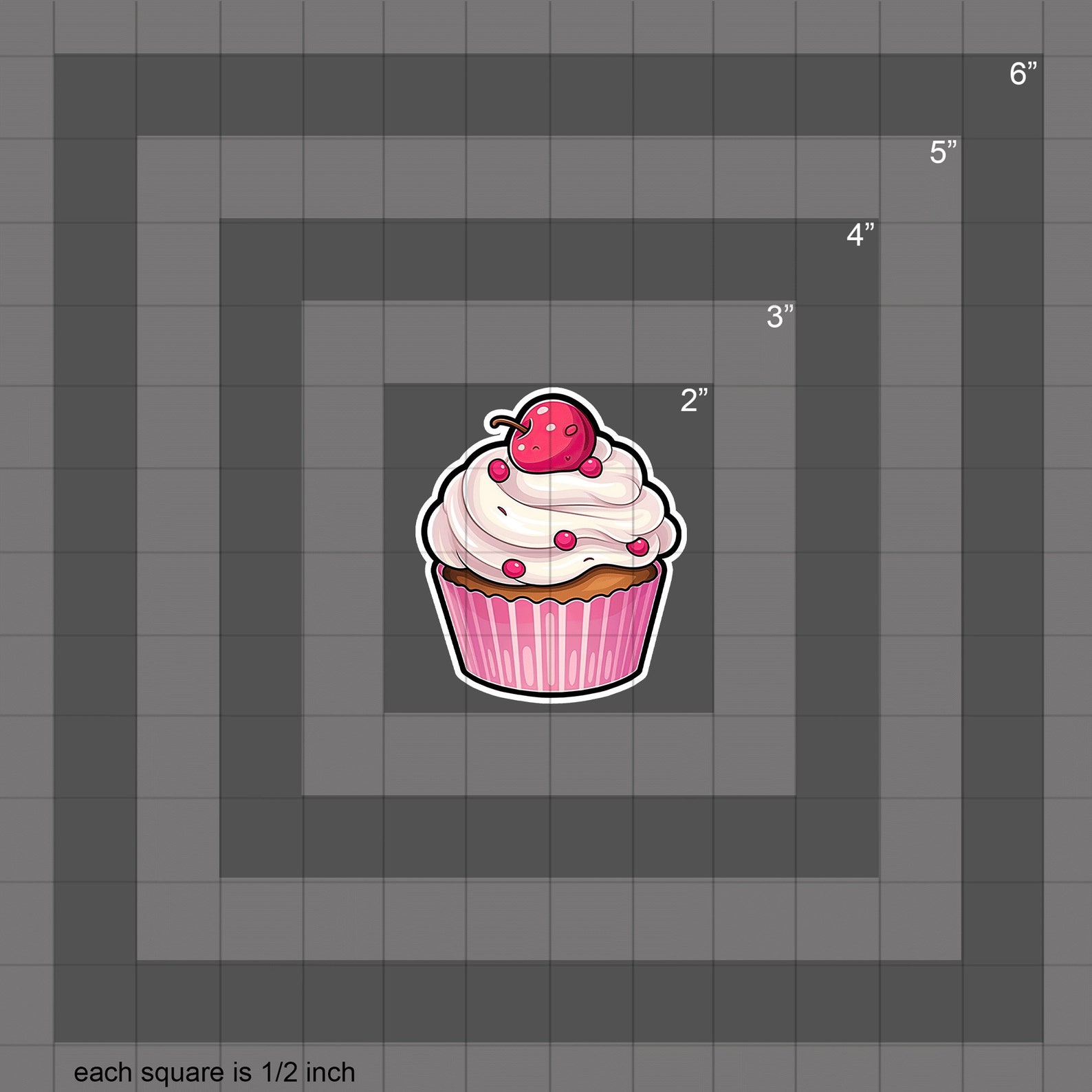 Cherry Cupcake Sticker: Waterproof Vinyl Decal - Etsy