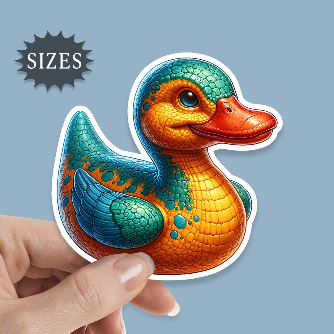 Dinosaur Rubber Duck Sticker: Waterproof Vinyl Decal - Etsy