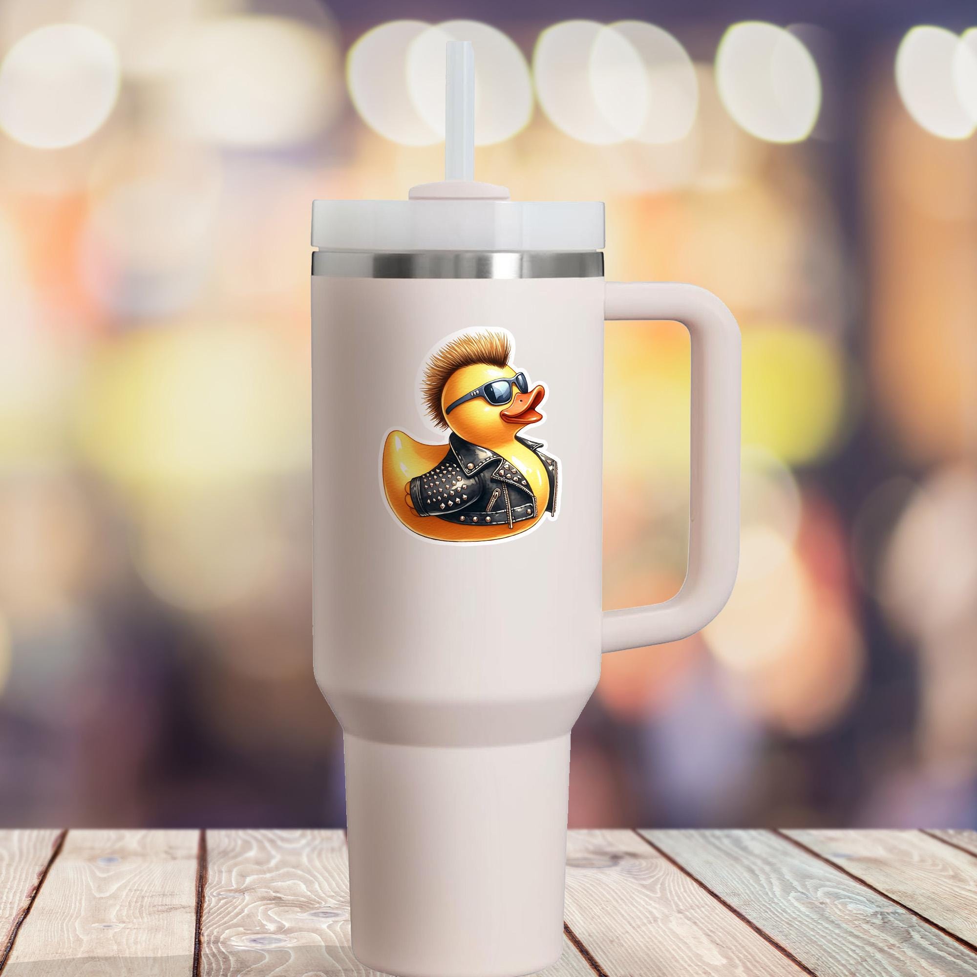 Punk Rocker Rubber Duck Sticker - Waterproof Vinyl Decal - Etsy