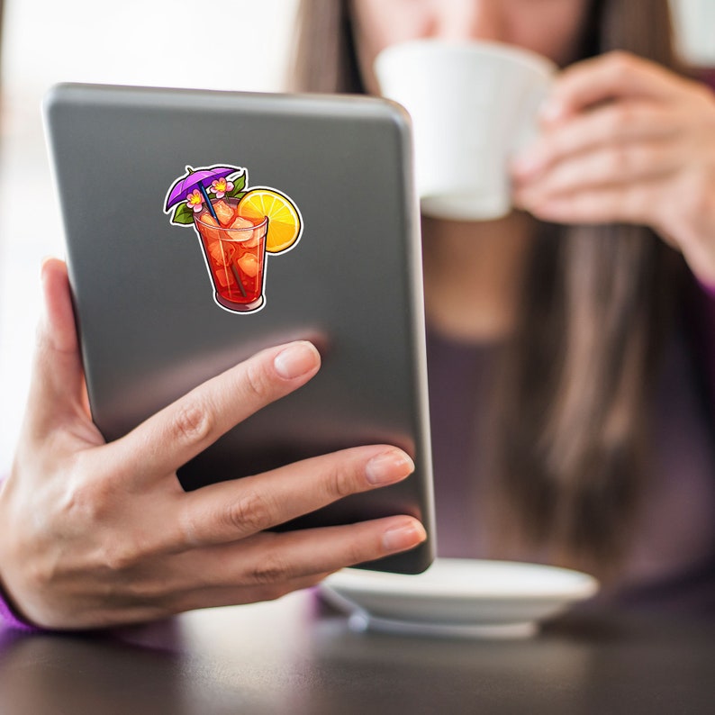 Sun Tea Sticker, Summer Tea Sticker, Lemon Tea Sticker, Umbrella Drink ...