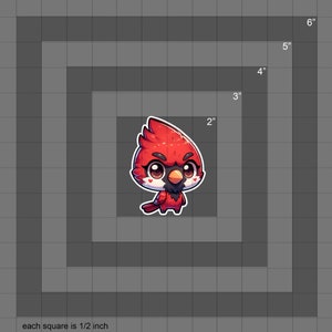 Cardinal Bird Sticker, Chibi Bird Sticker, Animal Sticker, Water Bottle ...