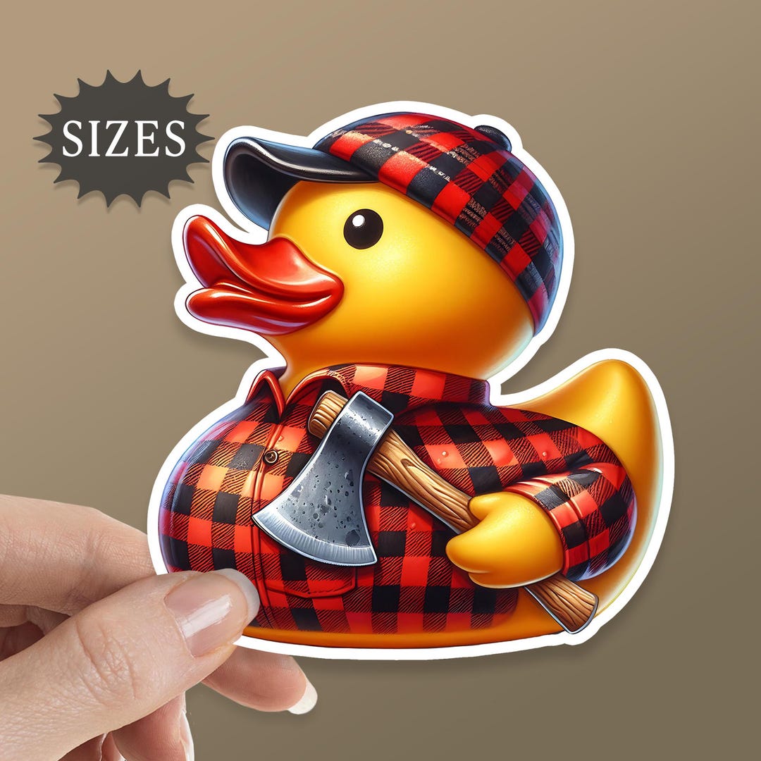 Lumberjack Rubber Duck Sticker, Logger Ducking Offroad Trail Sticker ...