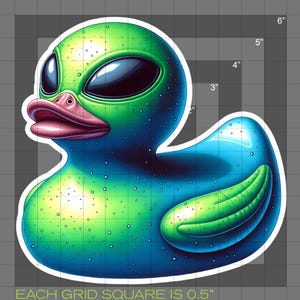 Alien Rubber Duck Sticker: Waterproof Vinyl - Etsy