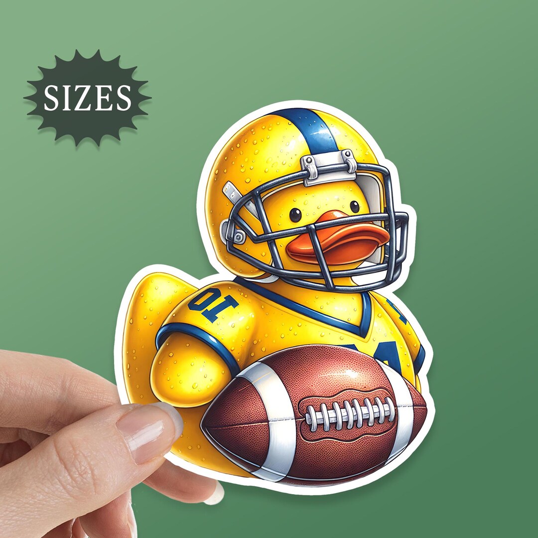 Football Rubber Duck Sticker: Waterproof Vinyl Decal - Etsy