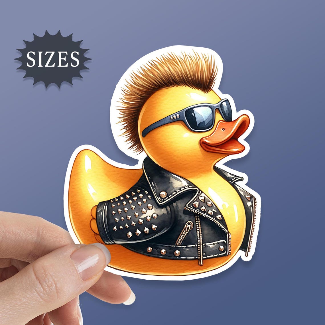 Punk Rocker Rubber Duck Sticker - Waterproof Vinyl Decal - Etsy