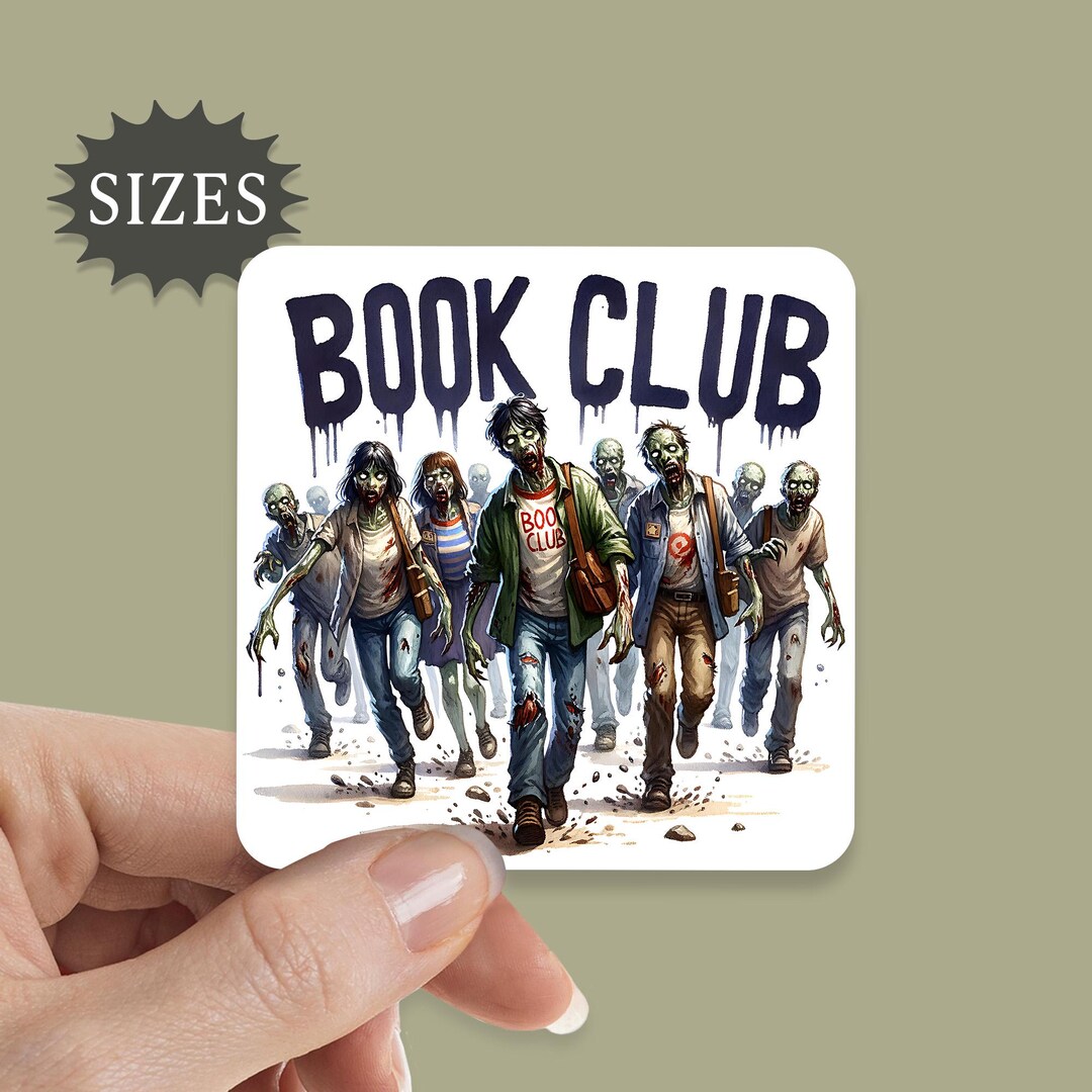 Horror Book Club Sticker, Zombie Book Club, Bookish Gift, Journal ...