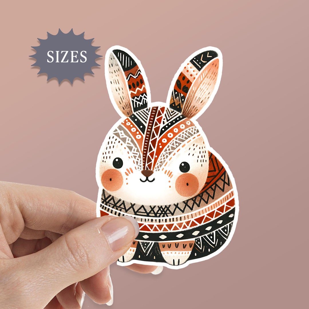 Nordic Rabbit Sticker, Hygge Cozy Sticker, Bunny, Northwoods, Tumbler ...