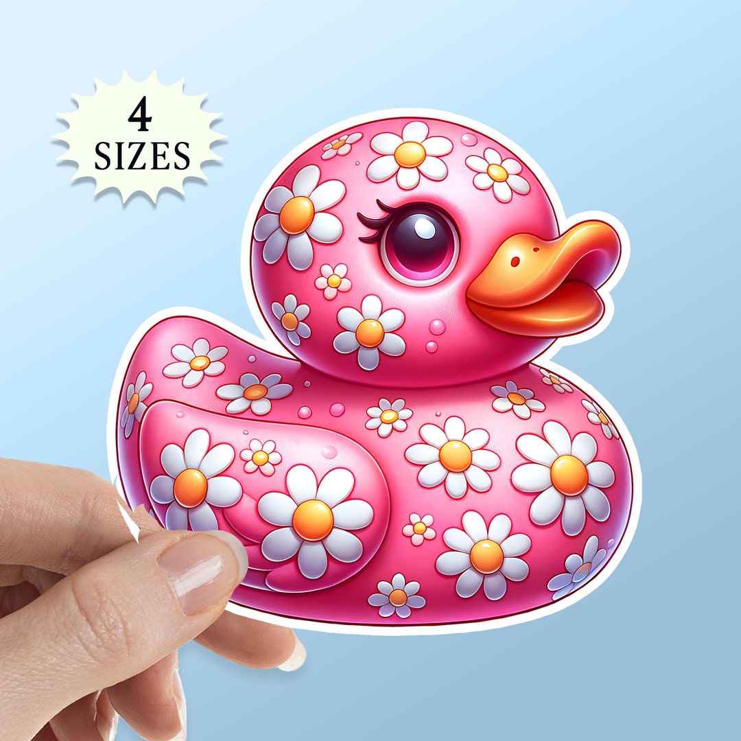 Daisy Rubber Duck Sticker: Waterproof Vinyl Decal - Etsy