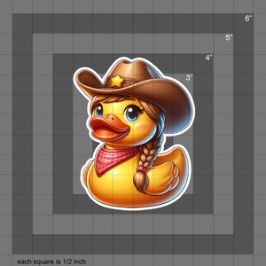 Cowgirl Rubber Duck Sticker: Waterproof Vinyl Decal - Etsy