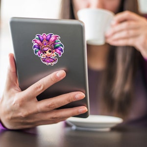 Mardi Gras Sticker, Showgirl Sticker, Mardi Gras Parade Sticker, New ...