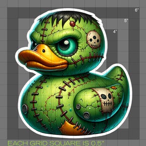 Frankenstein's Rubber Duck Sticker, Zombie Ducking Offroad Trail ...