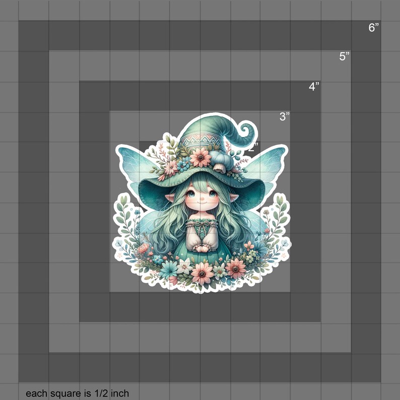 Teal Fairy Gnome Sticker, Garden Fae Sticker, Tumbler Sticker, Kindle ...
