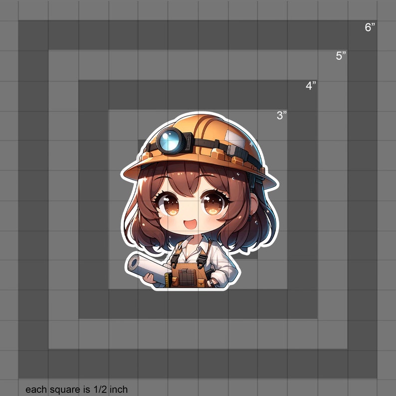 Engineer Girl Sticker: Waterproof Vinyl Decal - Etsy