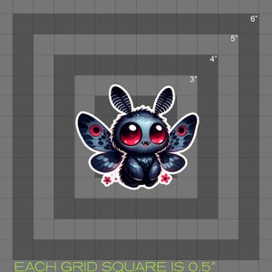 Cute Mothman Monster Sticker, Classic, Spooky Season Sticker, Halloween ...