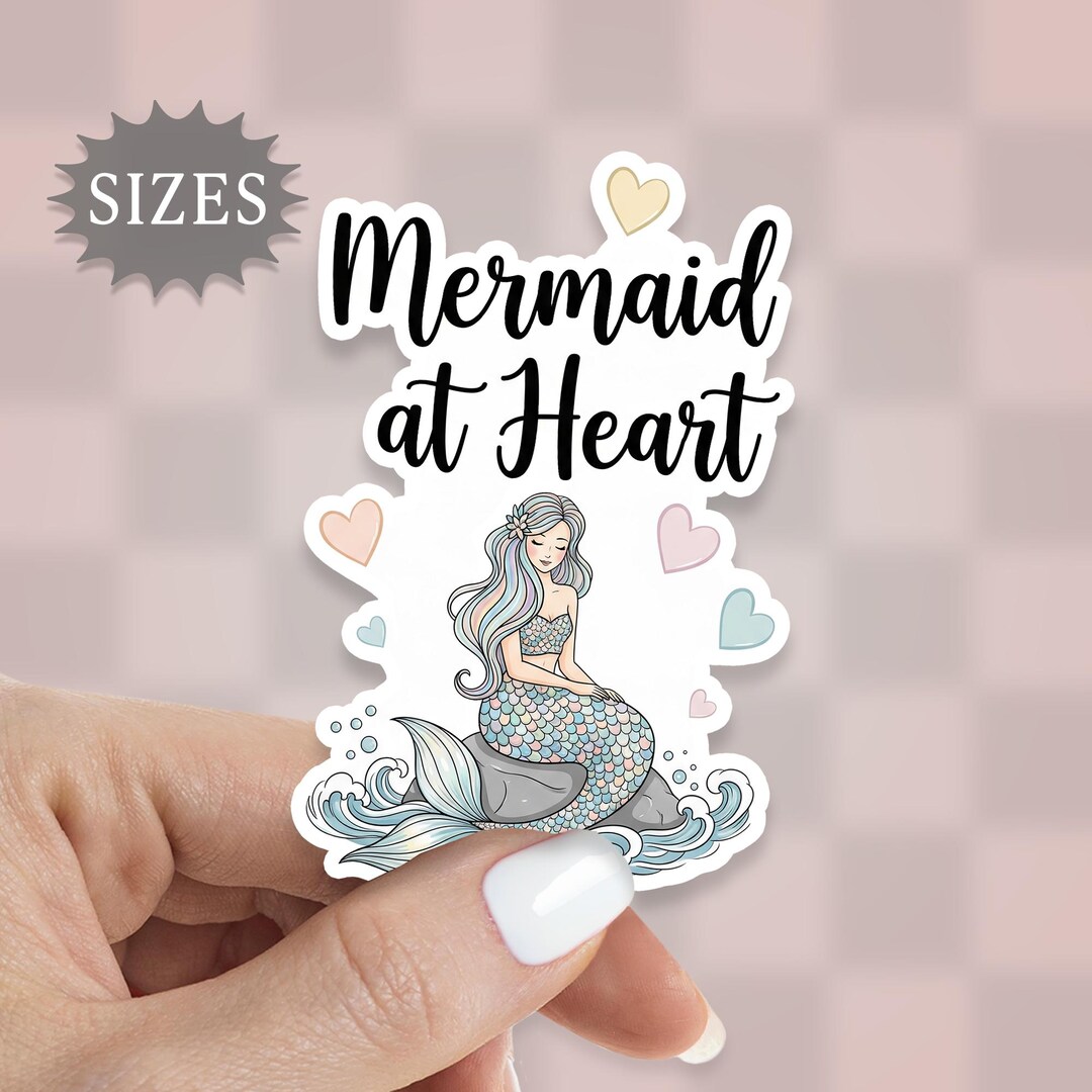 Mermaid on Rock Sticker: Waterproof Vinyl Decal - Etsy