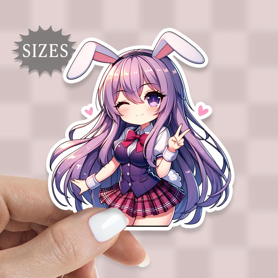 Anime Bunny Girl Sticker: Kawaii Waterproof Vinyl Decal - Etsy