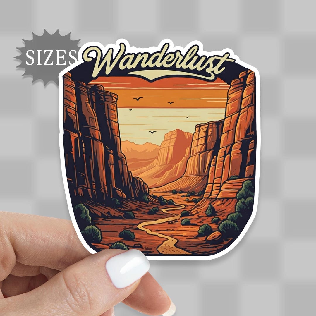 Wanderlust Canyon Sticker: Waterproof Vinyl Decal - Etsy