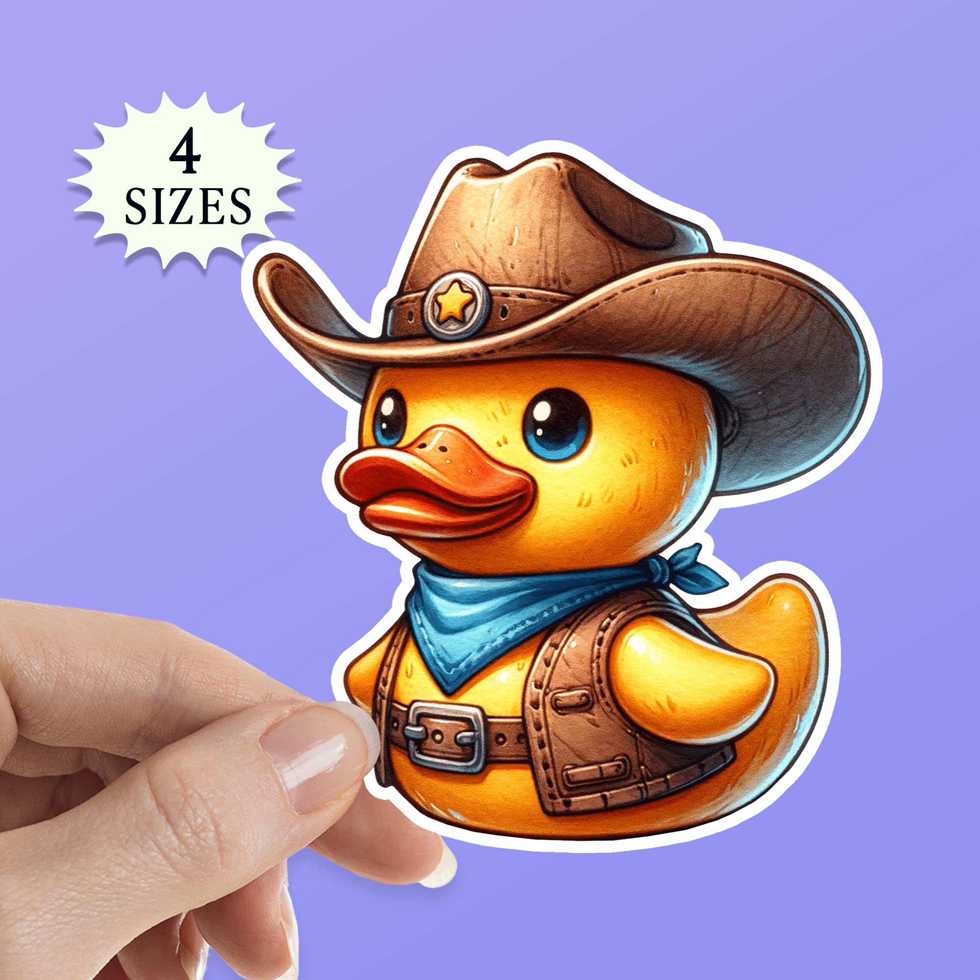 Cowboy Rubber Duck Sticker: Waterproof Vinyl Decal - Etsy