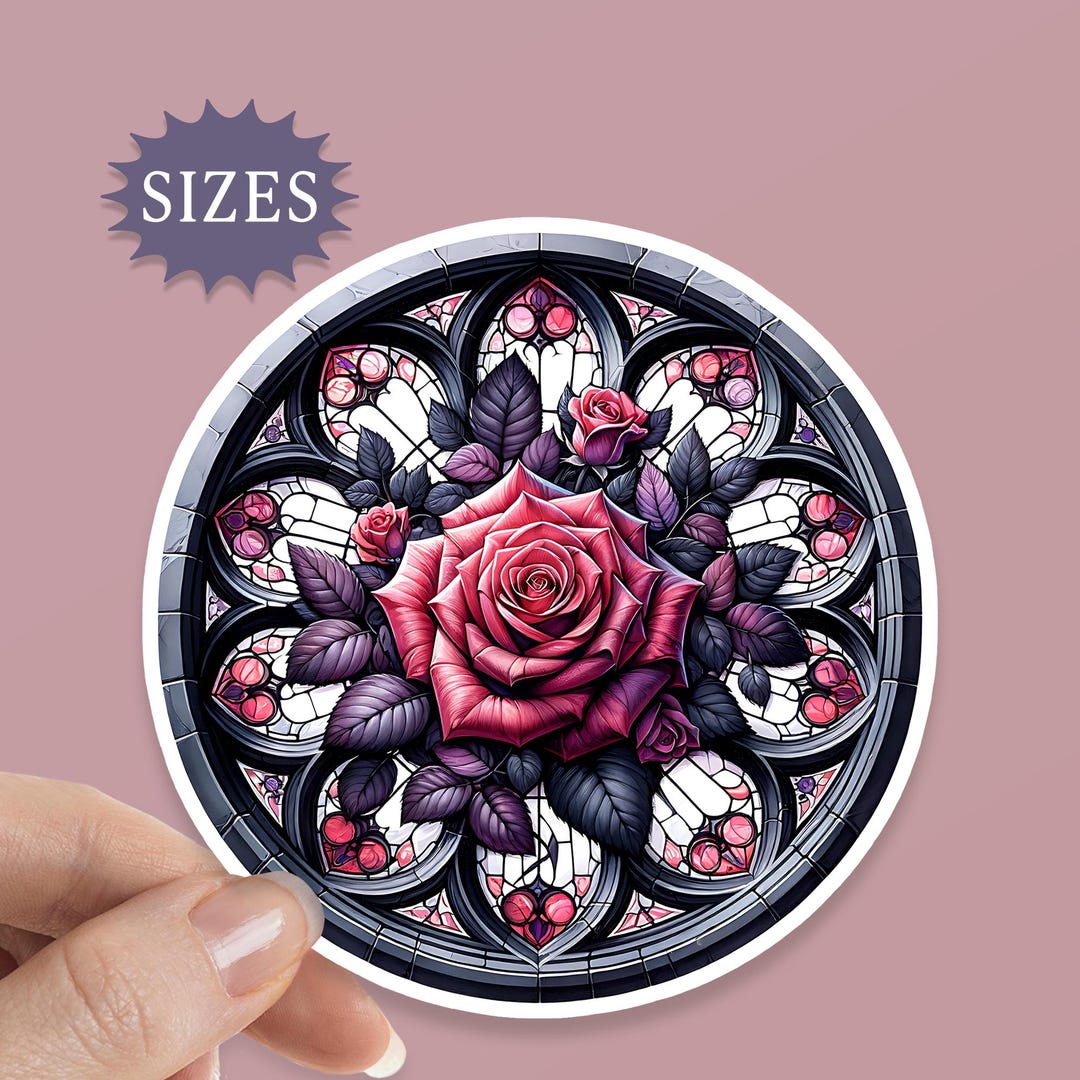 Gothic Rose Window Sticker: Dark Academia Waterproof Vinyl - Etsy