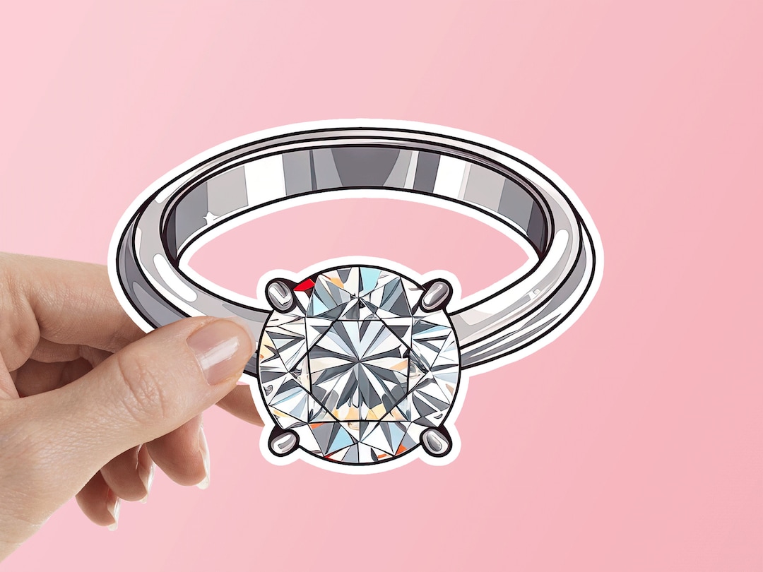 Diamond Engagement Ring Sticker: Waterproof Vinyl Decal - Etsy