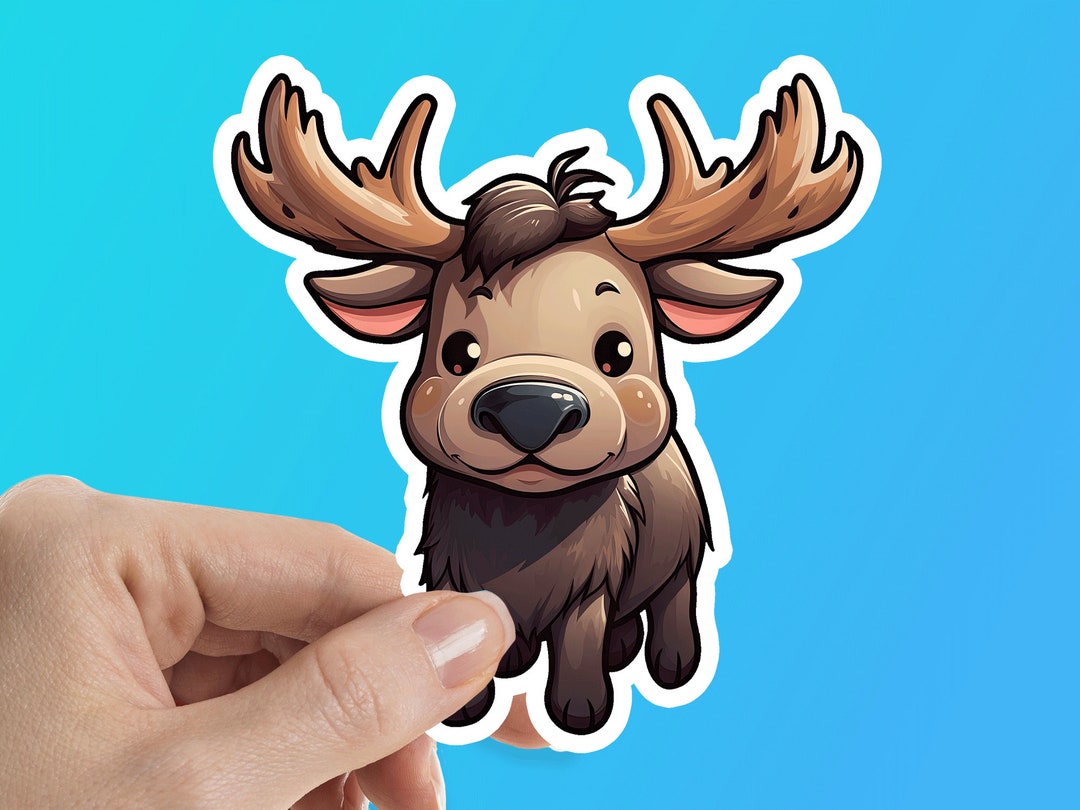 Curious Moose Sticker, Tumbler Sticker, Water Bottle Sticker, Laptop ...