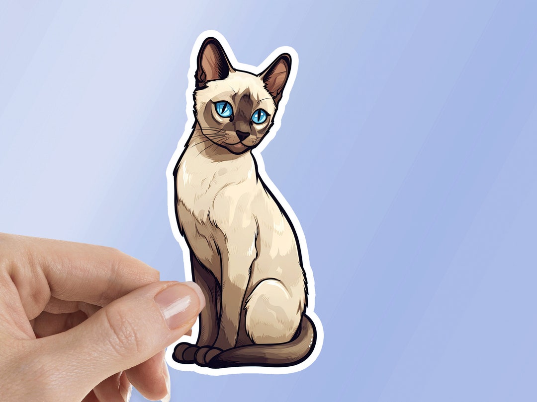 Siamese Cat Sticker: Waterproof Vinyl Decal - Etsy