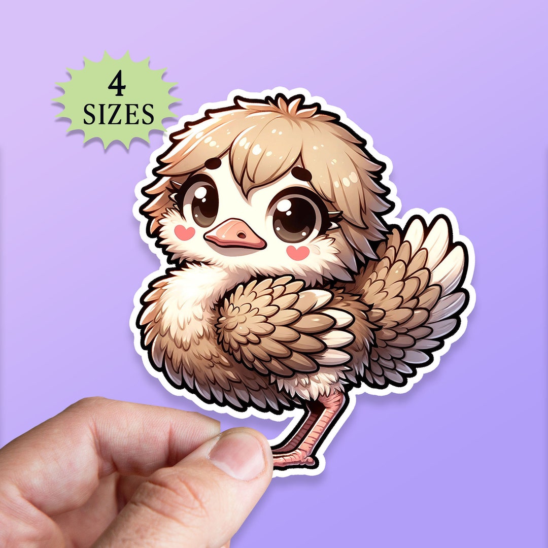Ostrich Sticker, Cute Bird Sticker, Cartoon Bird Sticker, Spring ...