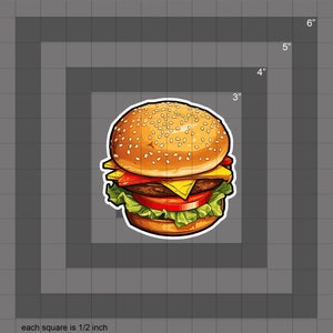 Cheeseburger Sticker, Burger Sticker, Fast Food Sticker, Food Sticker ...