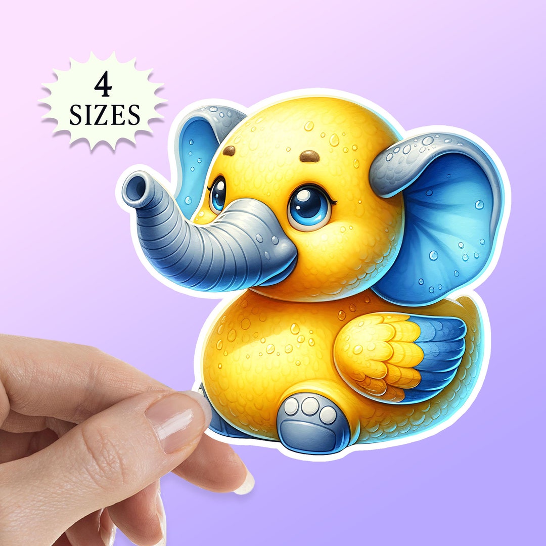 Elephant Ducking Sticker: Rubber Duck Waterproof Vinyl Decal - Etsy